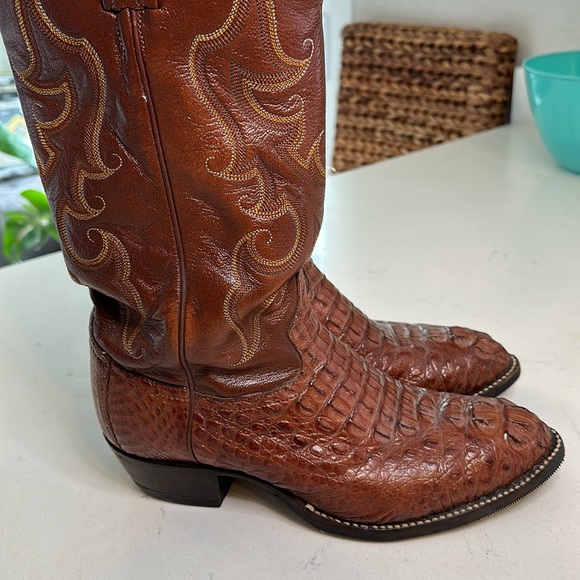 Tony Lama | Shoes | Pair Of Rarely Worn Tony Lama Alligator Skin Boots ...